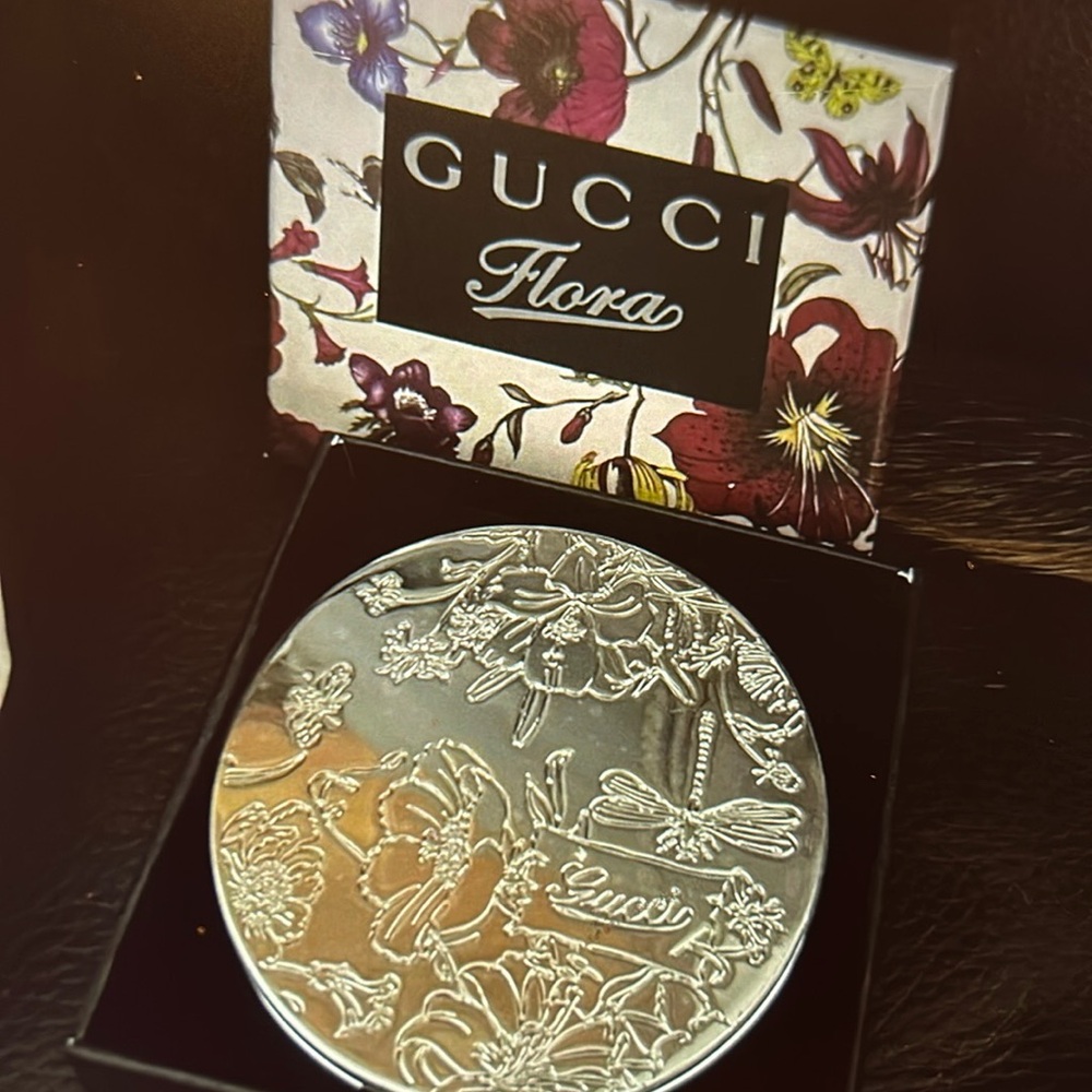 Gucci Flora Compact Mirror New In Sealed Box Silver - Gem